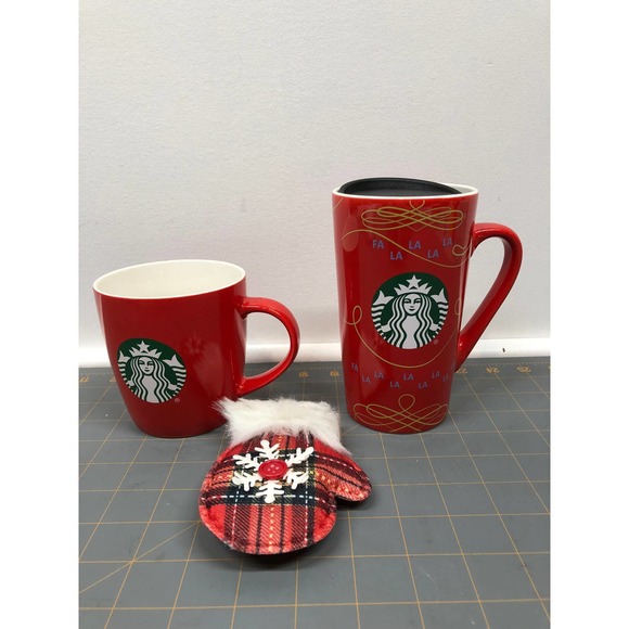 Starbucks | Dining | Starbucks Ceramic Red Coffee Mug Travel Mug Cup ...